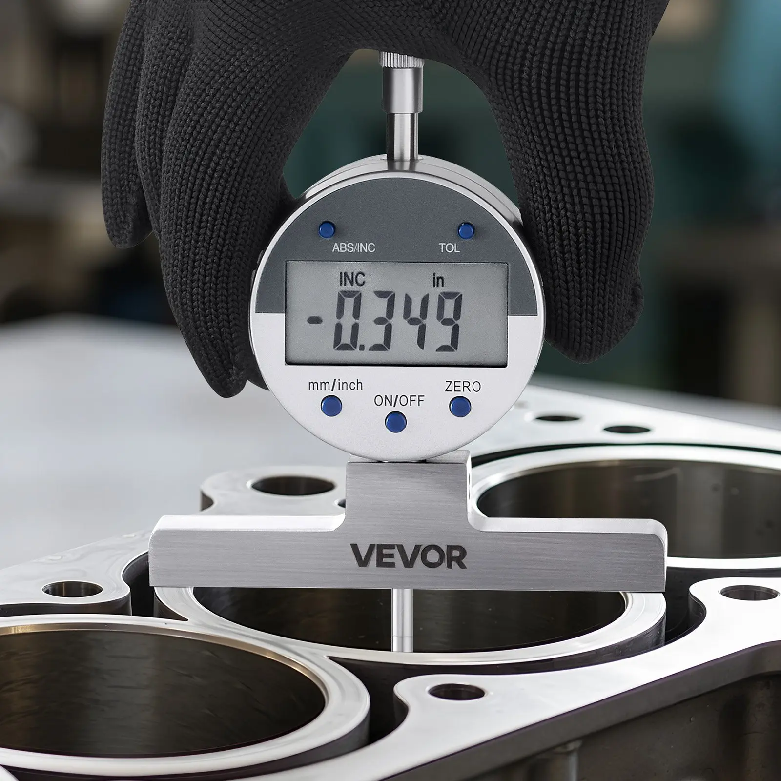 VEVOR Depth Gauge, Depth Micrometer Digital Electronic Indicator 0-22 ...