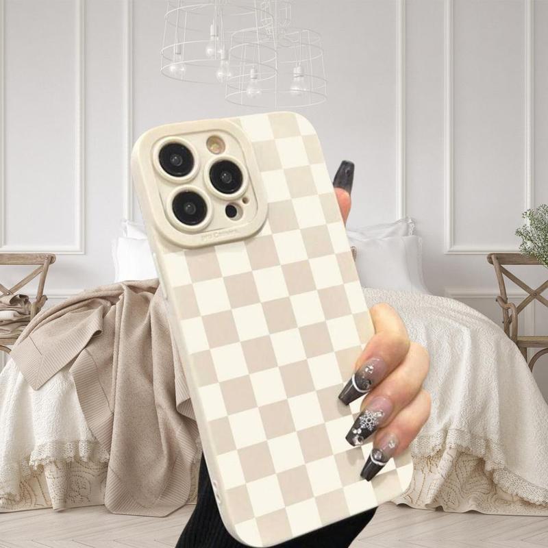 Checkerboard Pattern Phone Case, Anti-drop Cellphone Protective Case ...