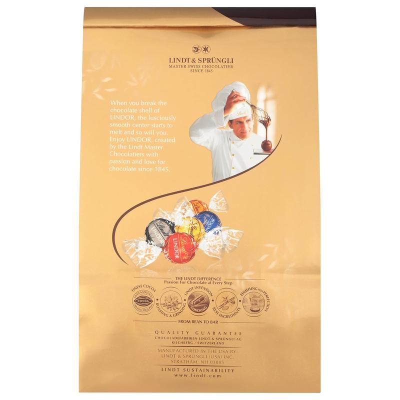 Lindt LINDOR Assorted Chocolate Truffles – 15.2 oz Bag | Premium Smooth ...