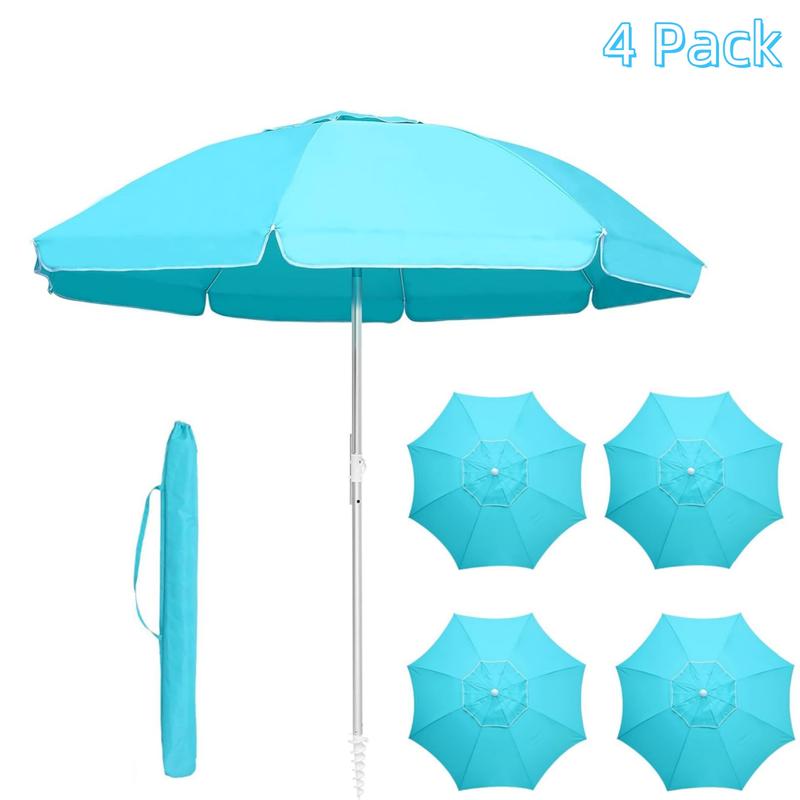 NW20bs 4Pcs Beach Umbrella 6.5ft Portable Adjustable Tilt with - TikTok ...