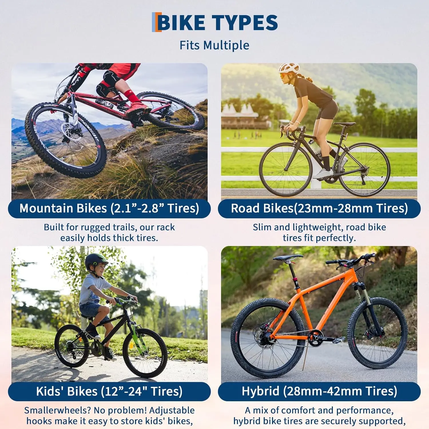 5 Bike Storage Rack, Freestanding Bike Storage, Adjustable Height ...