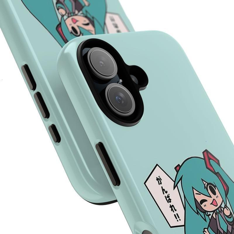 Hatsune Miku Chibi Ganbare Glossy Tough iPhone Case - Cute Vocaloid Fan ...