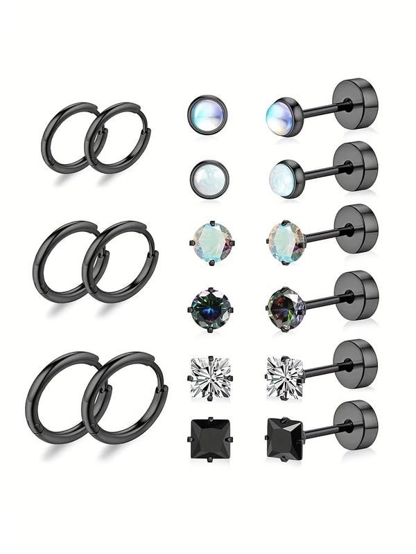 Fashionable Stainless Steel Earring Set, Earring Stacking Set, 9 Pairs ...