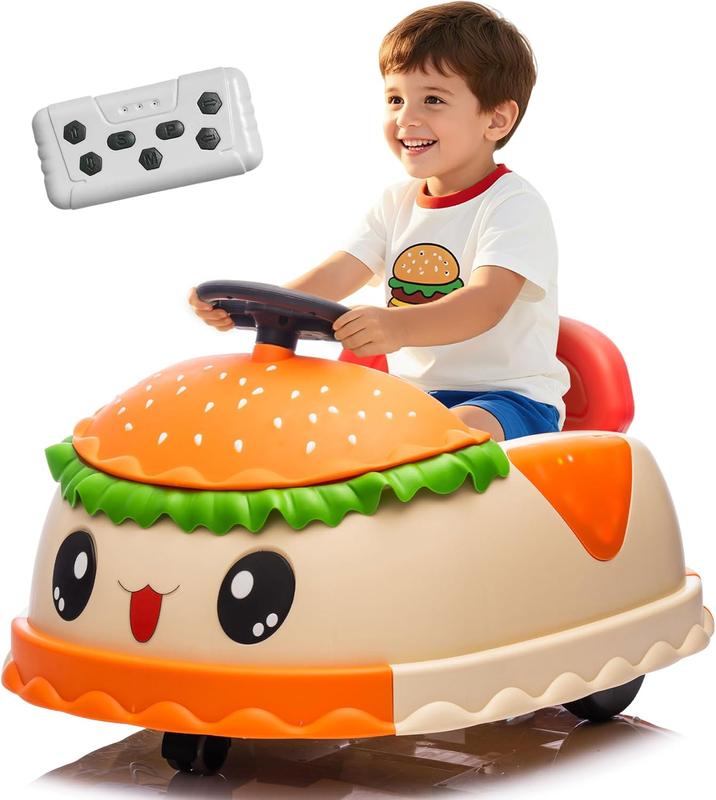 Kartivo 12V Electric Bumper Car for Kids, Kids Ride On Toy with Burger ...