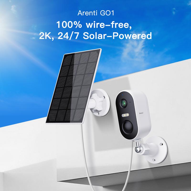Arenti GO1 + SP2 2K 3MP UHD Wi-Fi Outdoor Battery-Powered Wireless ...