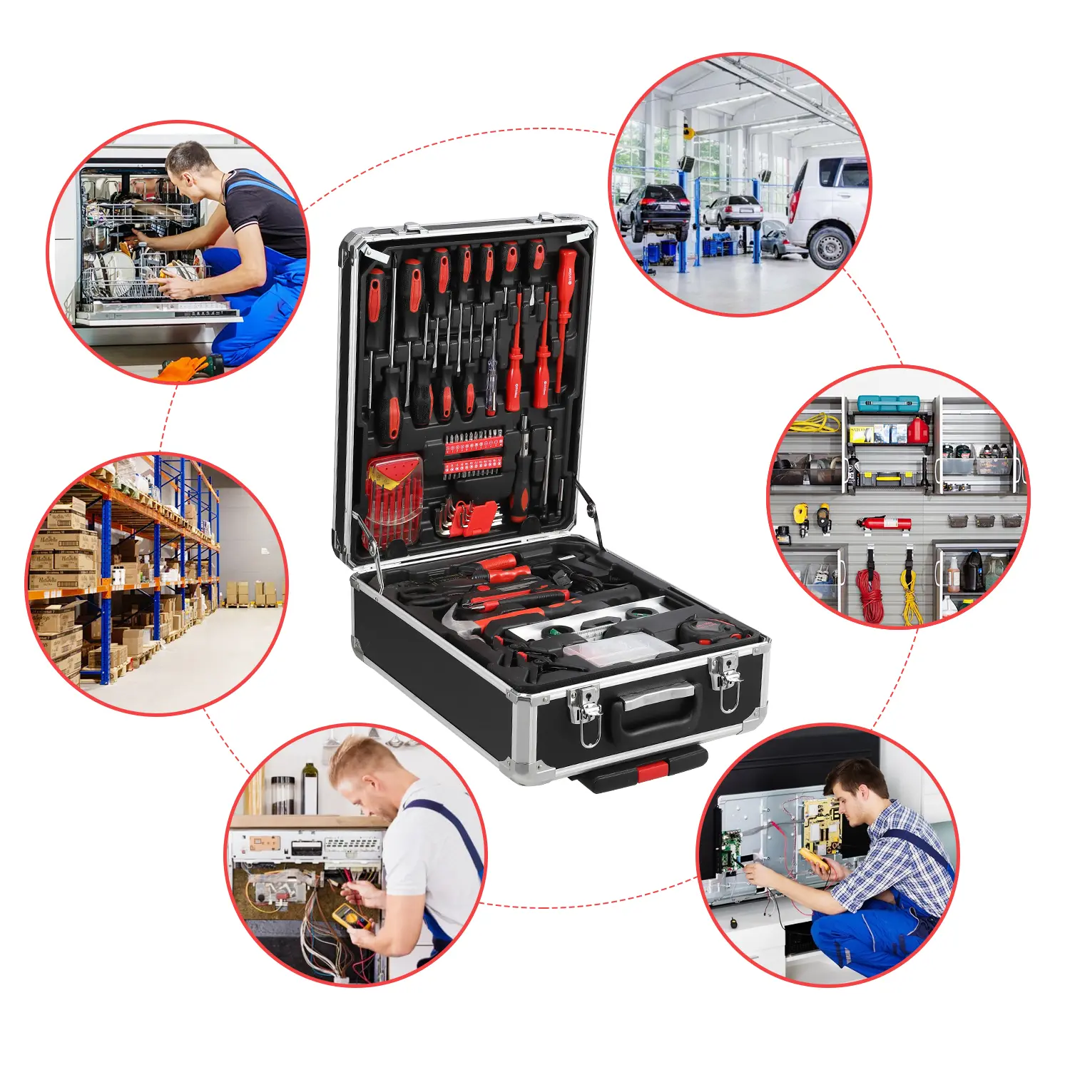 186-Piece Rolling Tool Set, Household Repair Hand Tool Kit with ...