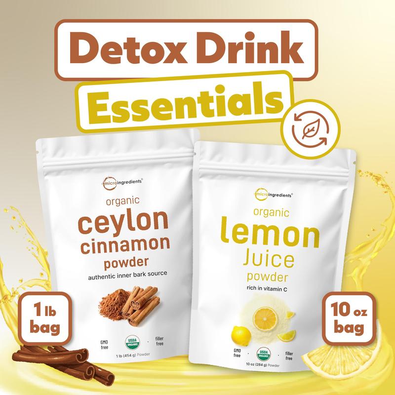 Micro Ingredients Detox Drink Essentials Bundle: Ceylon Cinnamon Powder ...
