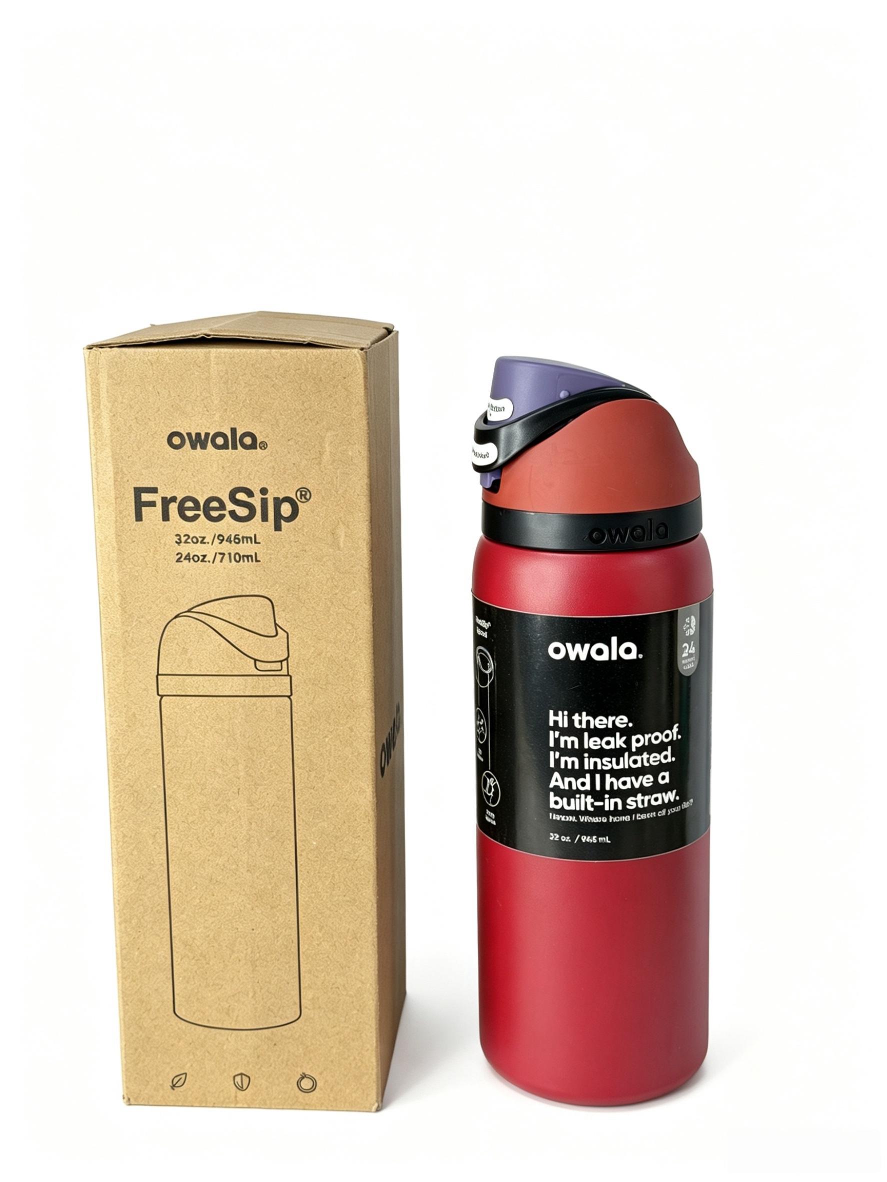 Owala FreeSip 32oz Insulated Stainless Steel Water Bottle Leak Proof 24 ...