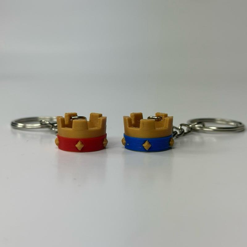 Clash Royal Crown Keychain - 3D Printed Red & Blue Color Options Unique ...