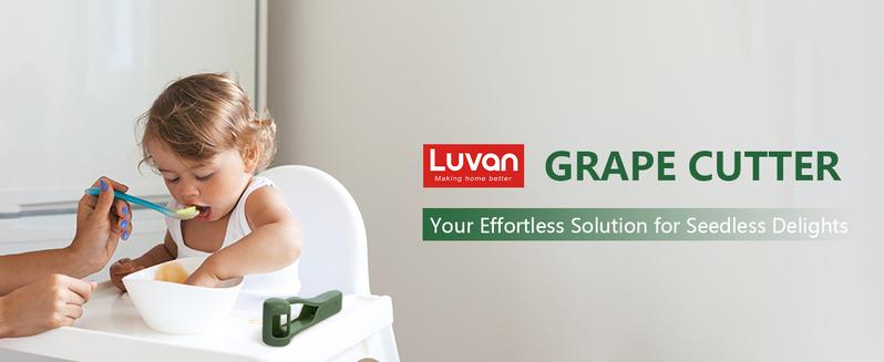 LUVAN Grape Cutter for Toddlers 1-3 - Stainless Steel Baby Fruit Slicer ...