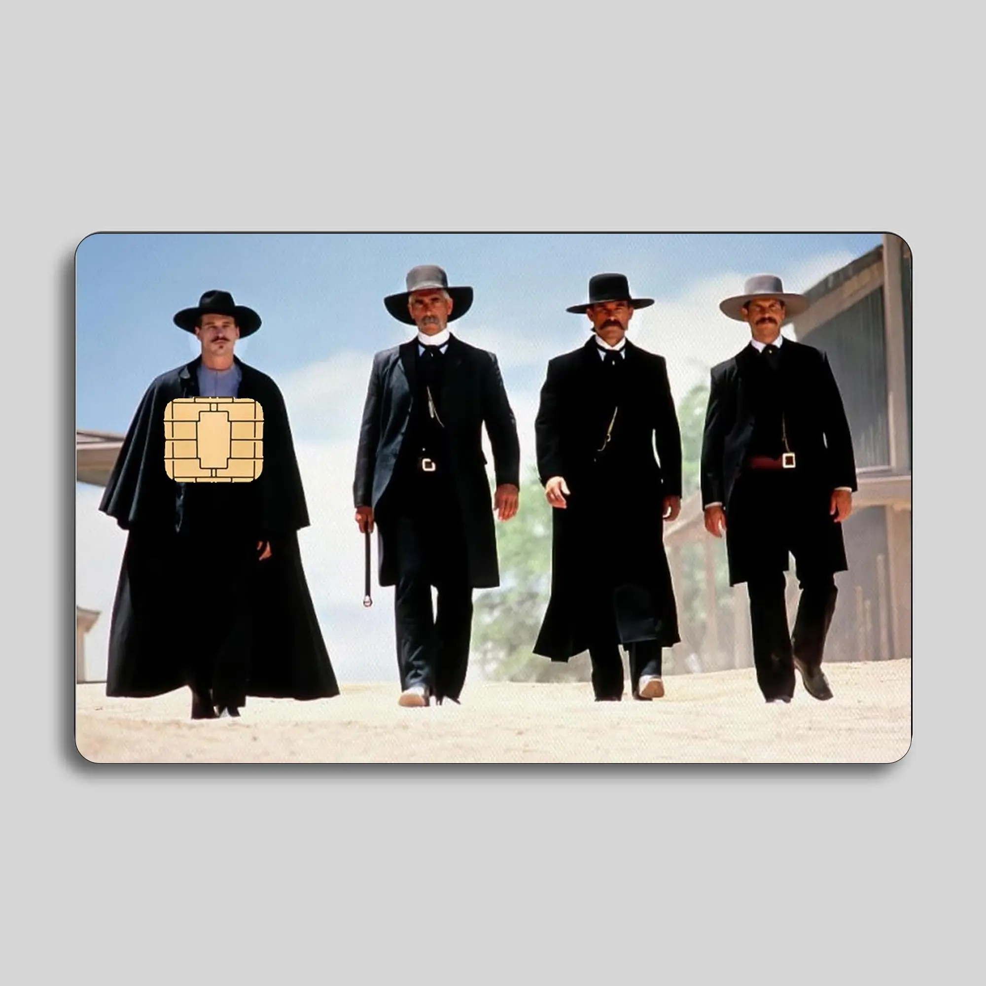 Retro Tombstone Movie Card Skin, Western Cowboy Credit Card Sticker ...