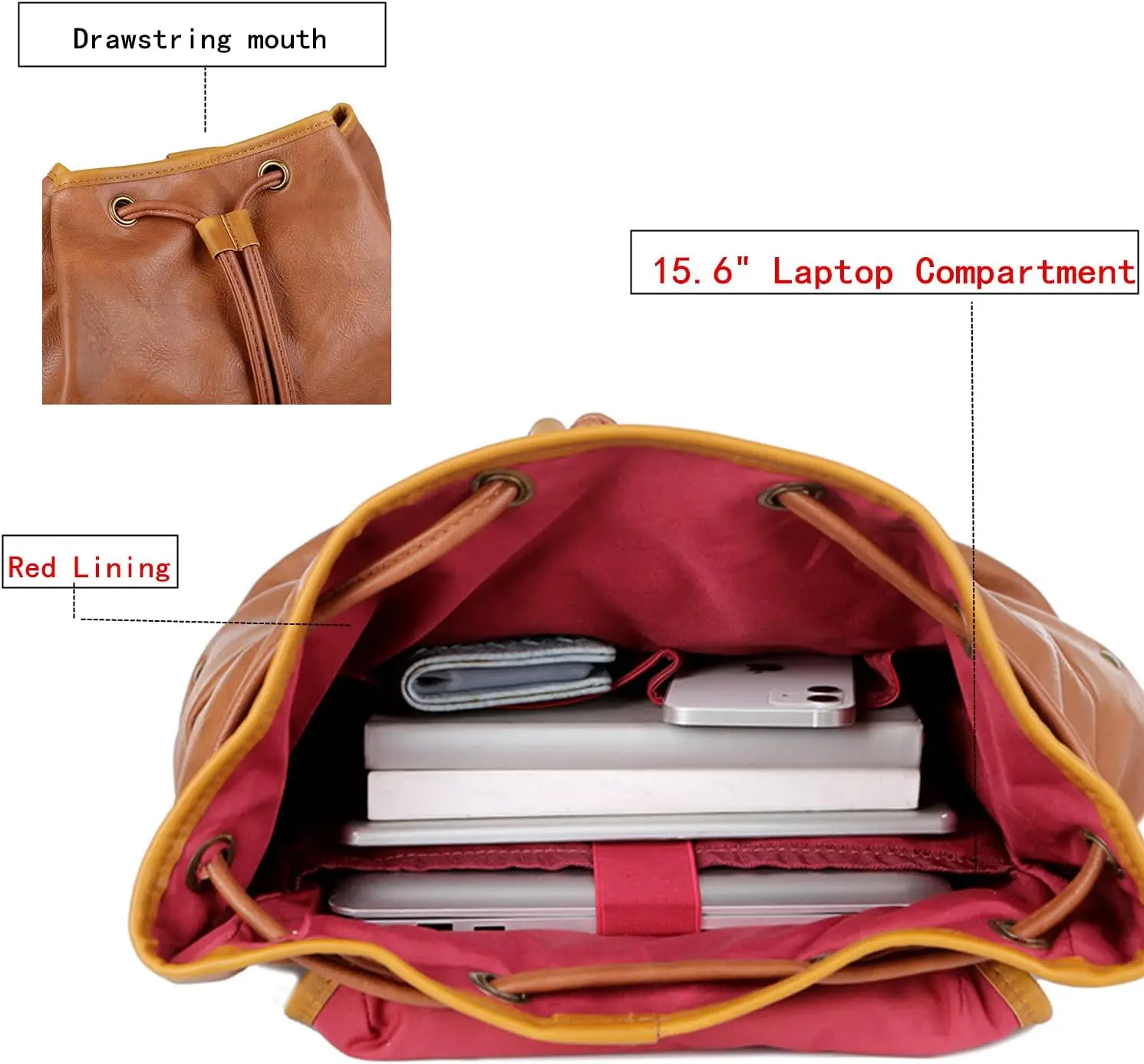 Men’s Vegan Leather Backpack – 15.6 Laptop Ready Professional Commute ...
