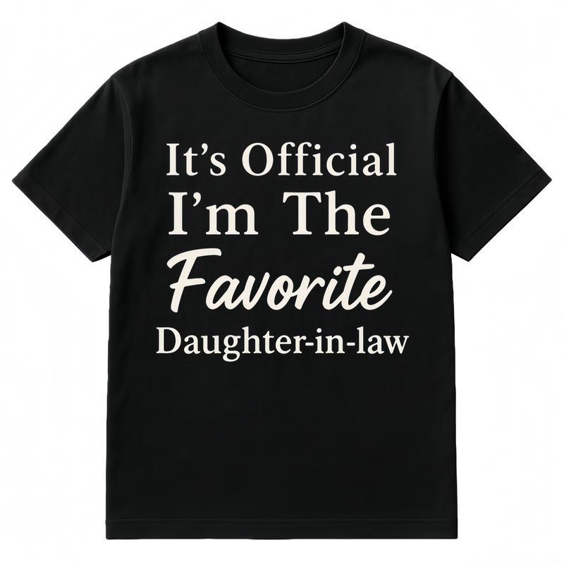 Women's "My Favorite Daughter-in-Law" Letter Pattern Crew Neck Short ...