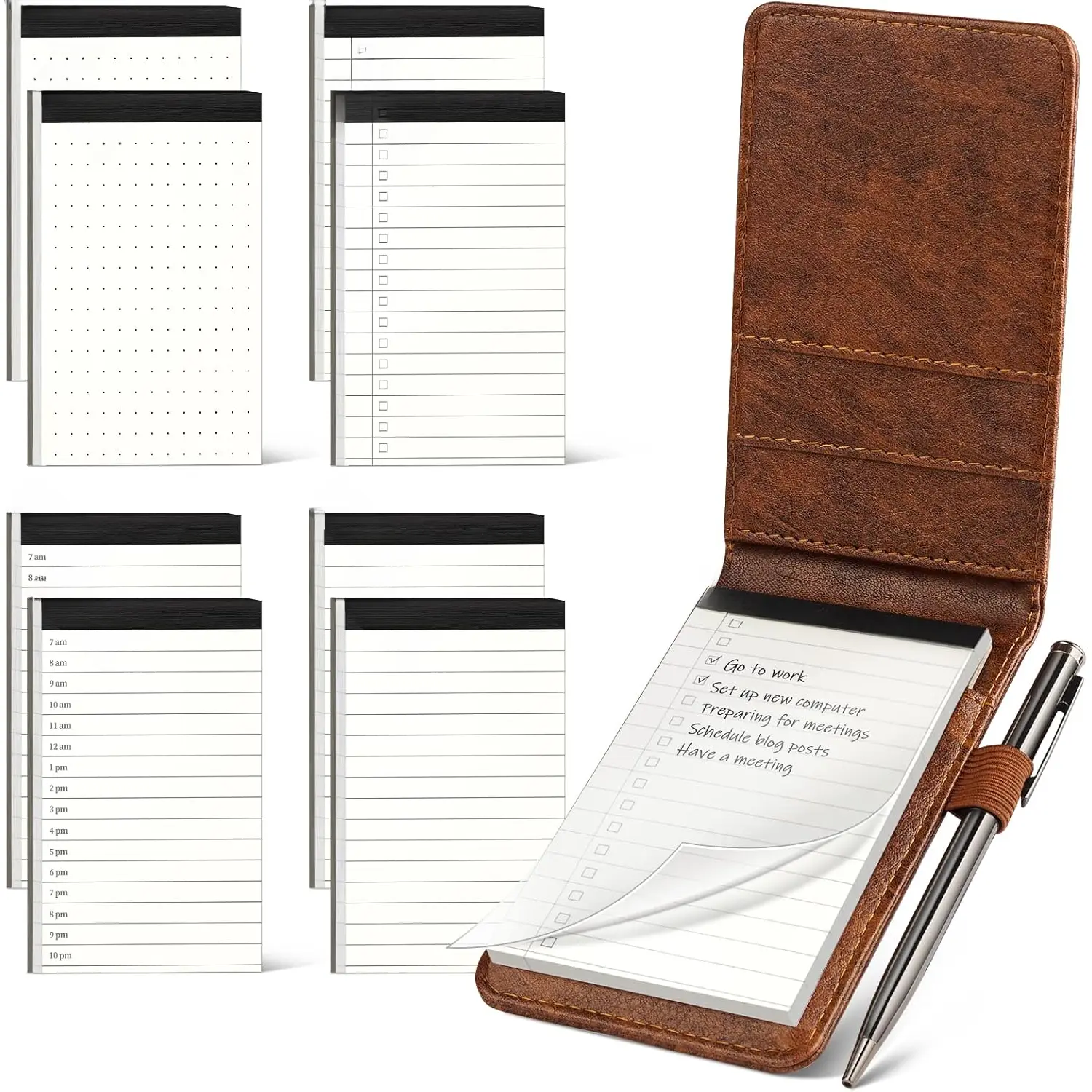 10 count Notepad Holder Set Pocket Notebook - Included Mini Pocket ...