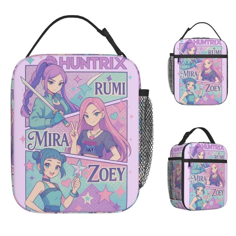 Huntrix Girls Kpop Demon Hunter Rumi Mira Zoey Retro Lunch Bag Picnic ...