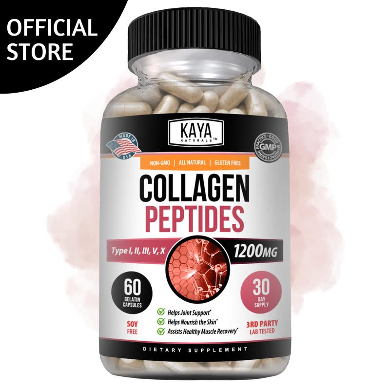 Kaya Naturals Multi Collagen Peptides Complex Capsules for Women and ...