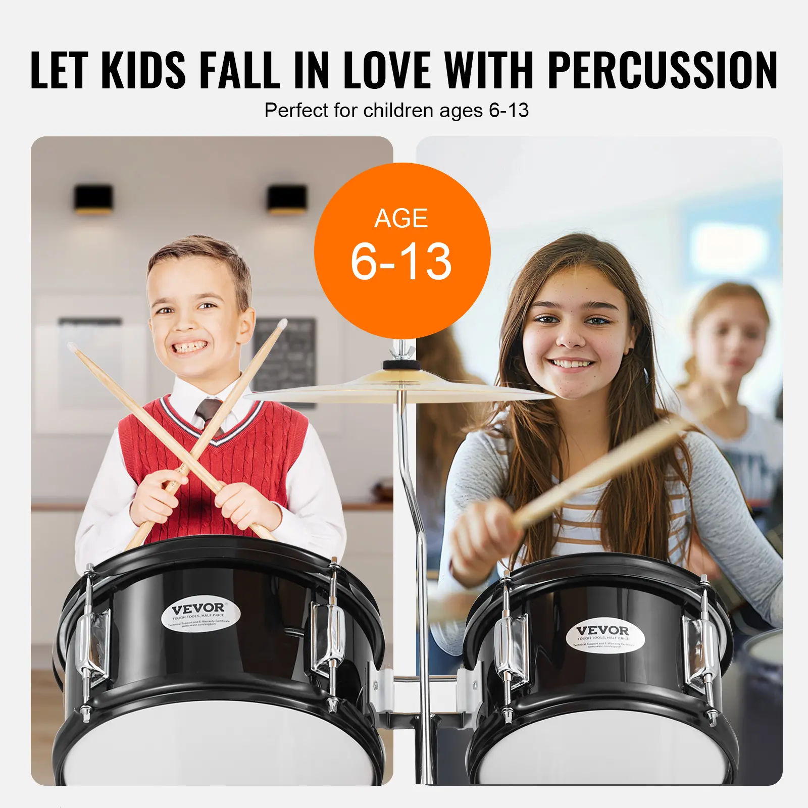 5-Piece Kids Drum Set - Beginner 16" Full Drum Kit - TikTok Shop