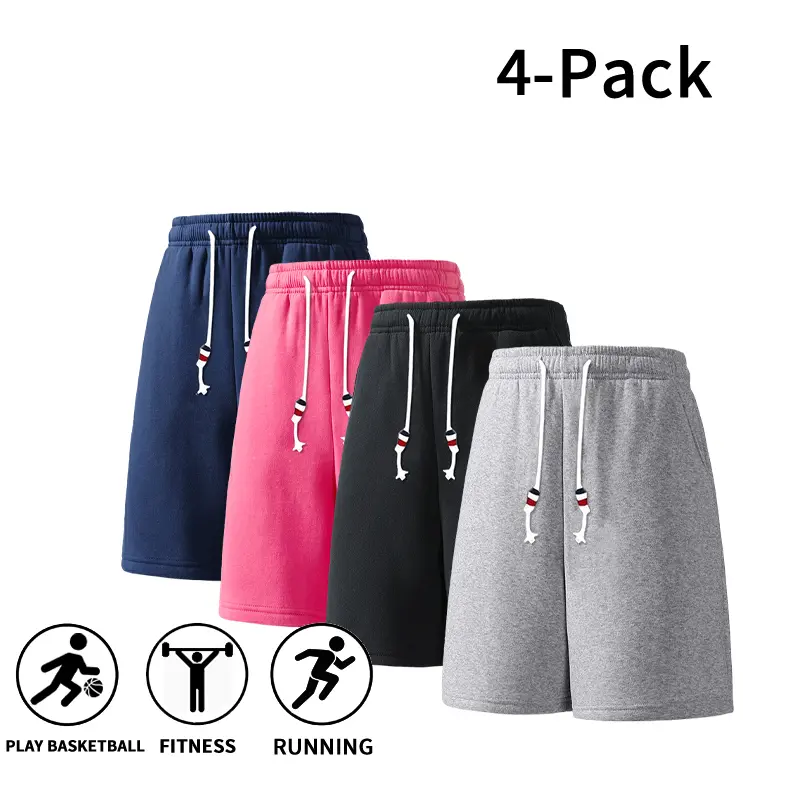 Gender-neutral sweat shorts, 4-pack, simple basic style, great value ...