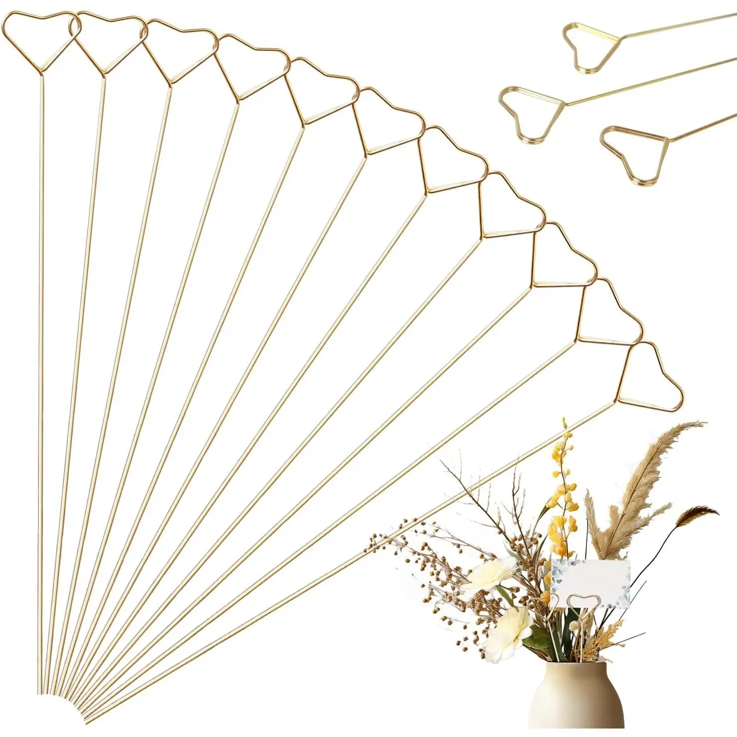 30 count Metal Wire Floral Picks 13 Inch Wire Place Card Holder Stand ...
