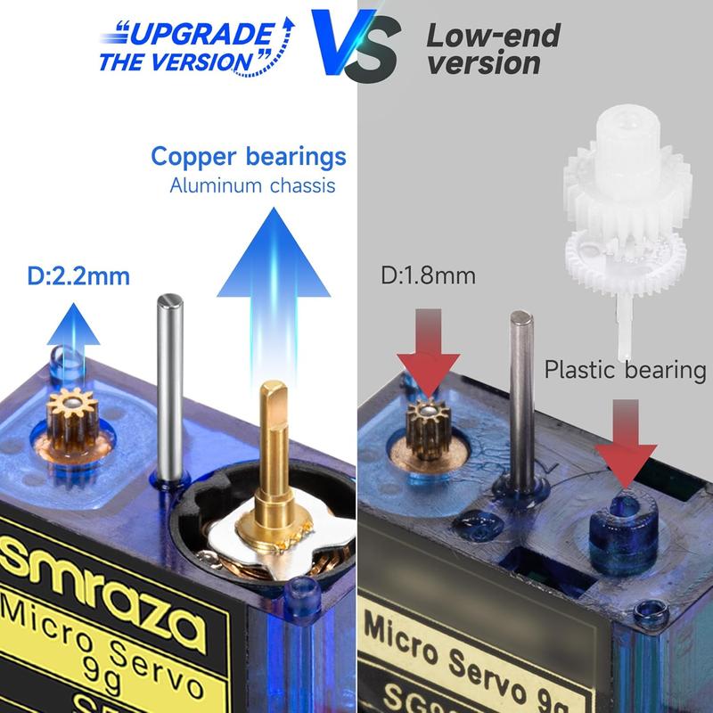 10 SG90 9G Micro Servo Motor Kit for RC Robot Arm/Hand/Walking ...