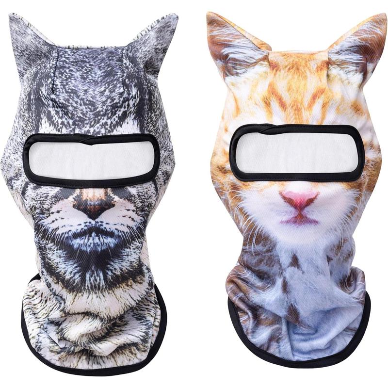2 Pack 3D Cat Ski Mask with Ears – Funny Animal Balaclava for Cosplay ...