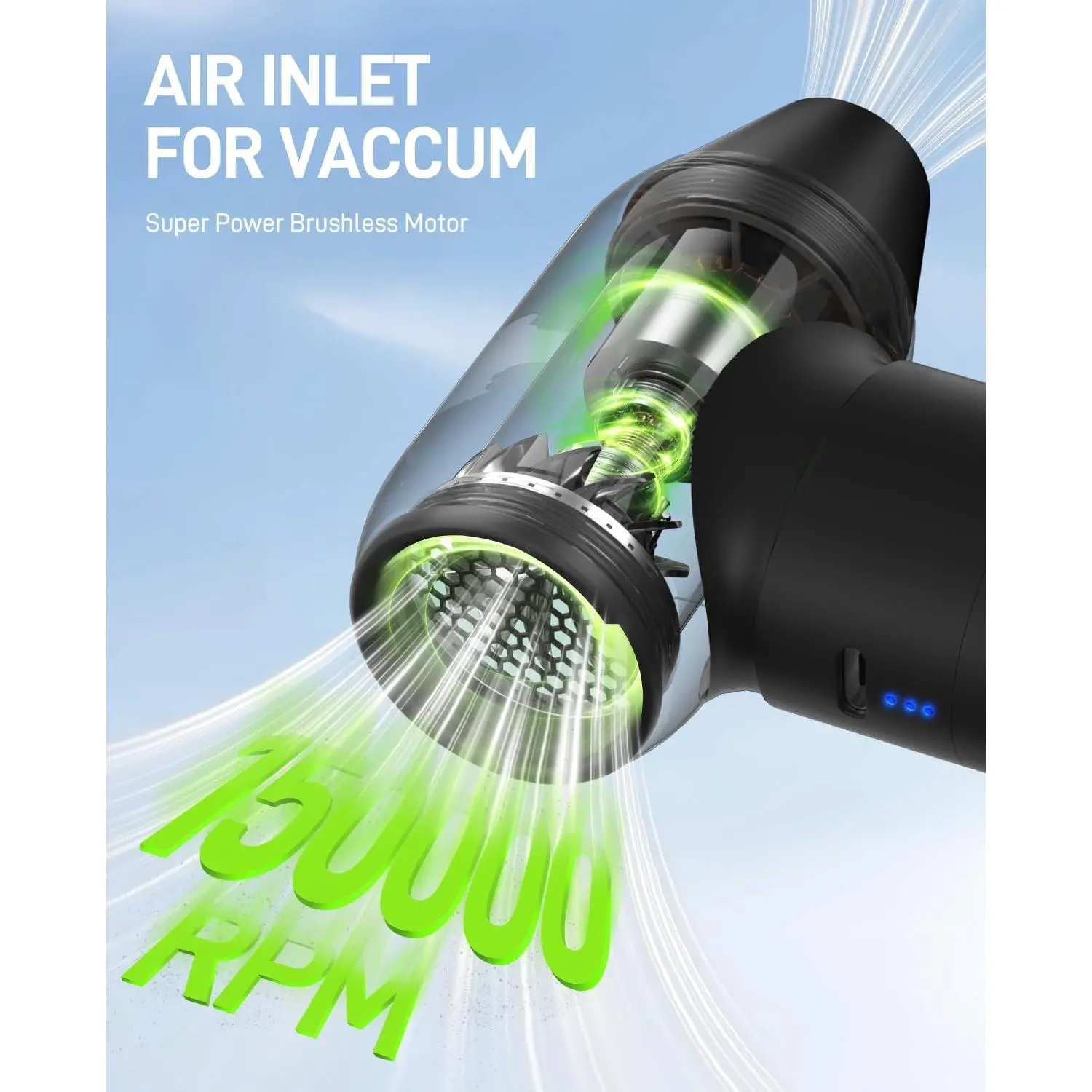 Duster - 150000RPM Electric Air Duster, 3-Speed Adjustable PC Cleaner ...