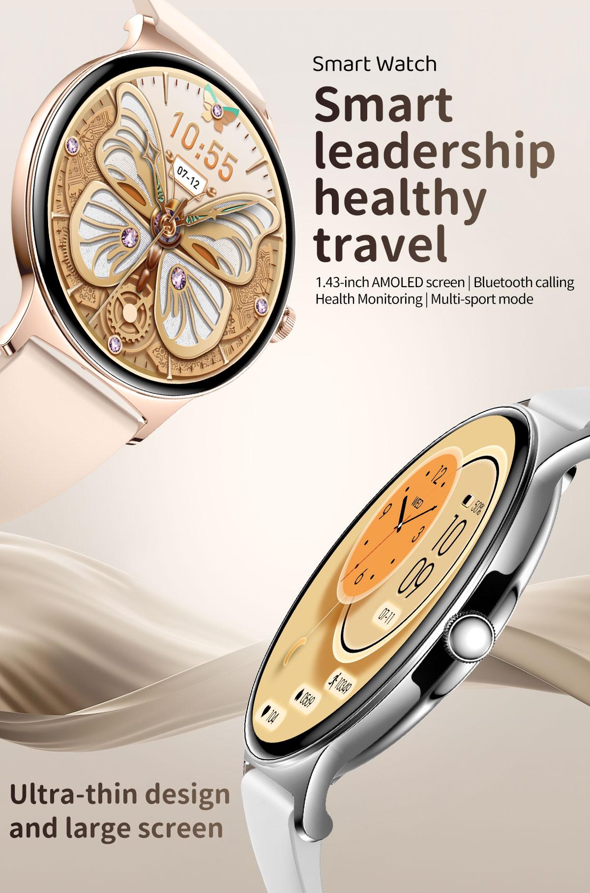 Aetow Premium Smartwatch for Women, 1.43” AMOLED 466×466 Display ...