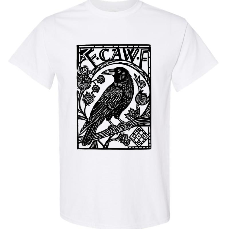 Retro F-Caw-F Black Crow Funny Black Bird Saying Meme Dark T-Shirt ...