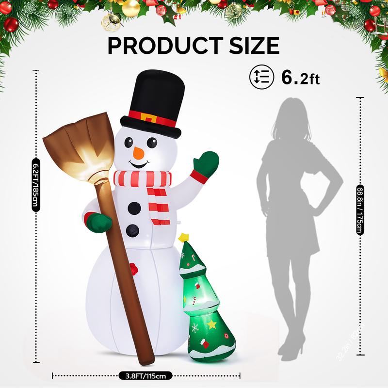 VINGLI 12FT Tall Lighted Christmas Inflatable Decoration, Inflatable ...