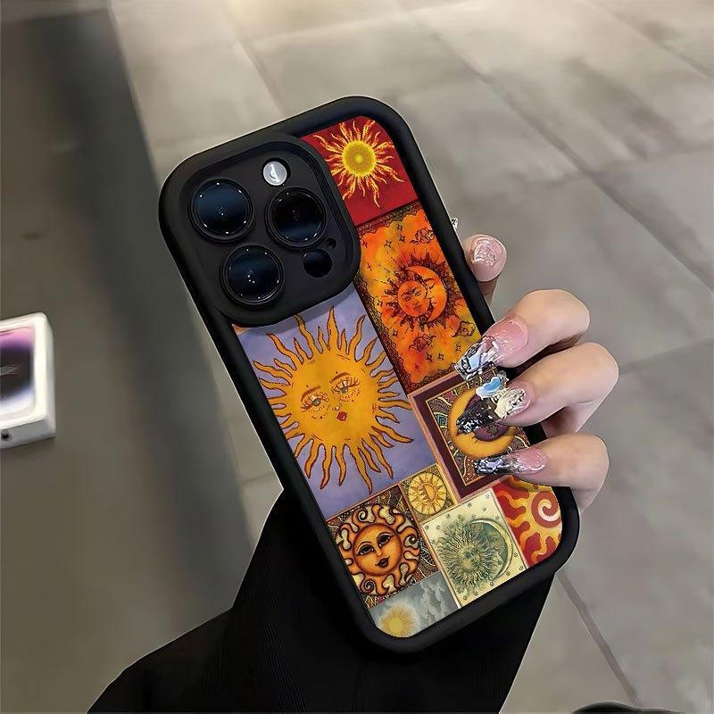 Sun & Moon Pattern Phone Case, Decorative Phone Protector Cover, Phone ...