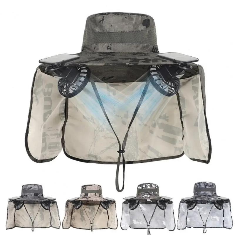 Outdoor Sun Hat with 2 Fans Breathable Solar Fan Hat with Upf 50 Uv ...