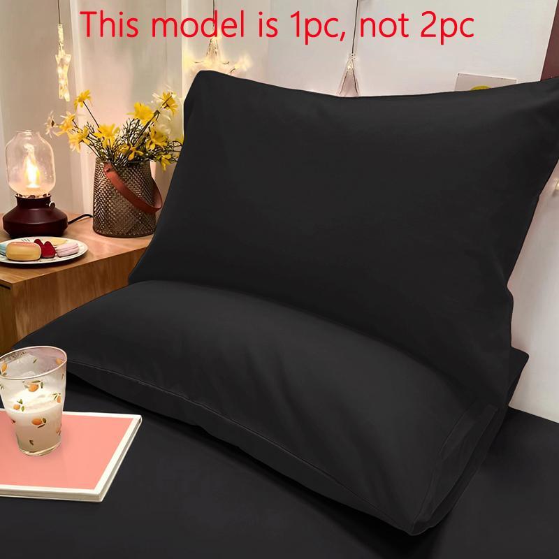 Solid Color Pillowcase, 1 Count Pocket Design Soft Pillowcase without ...
