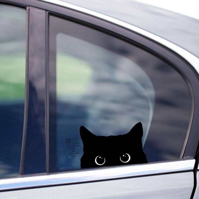 Peeking Cat Car Stickers, Cute Cat Bumper Sticker, Peeking Cat Car ...