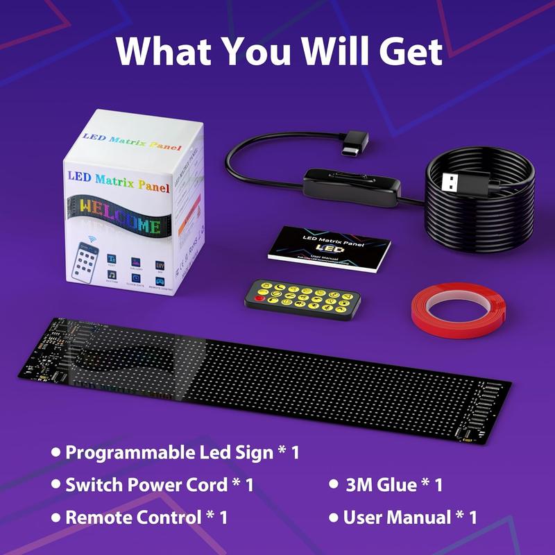 7x3 Custom LED Car Window Sign - Programmable Bluetooth App Control ...