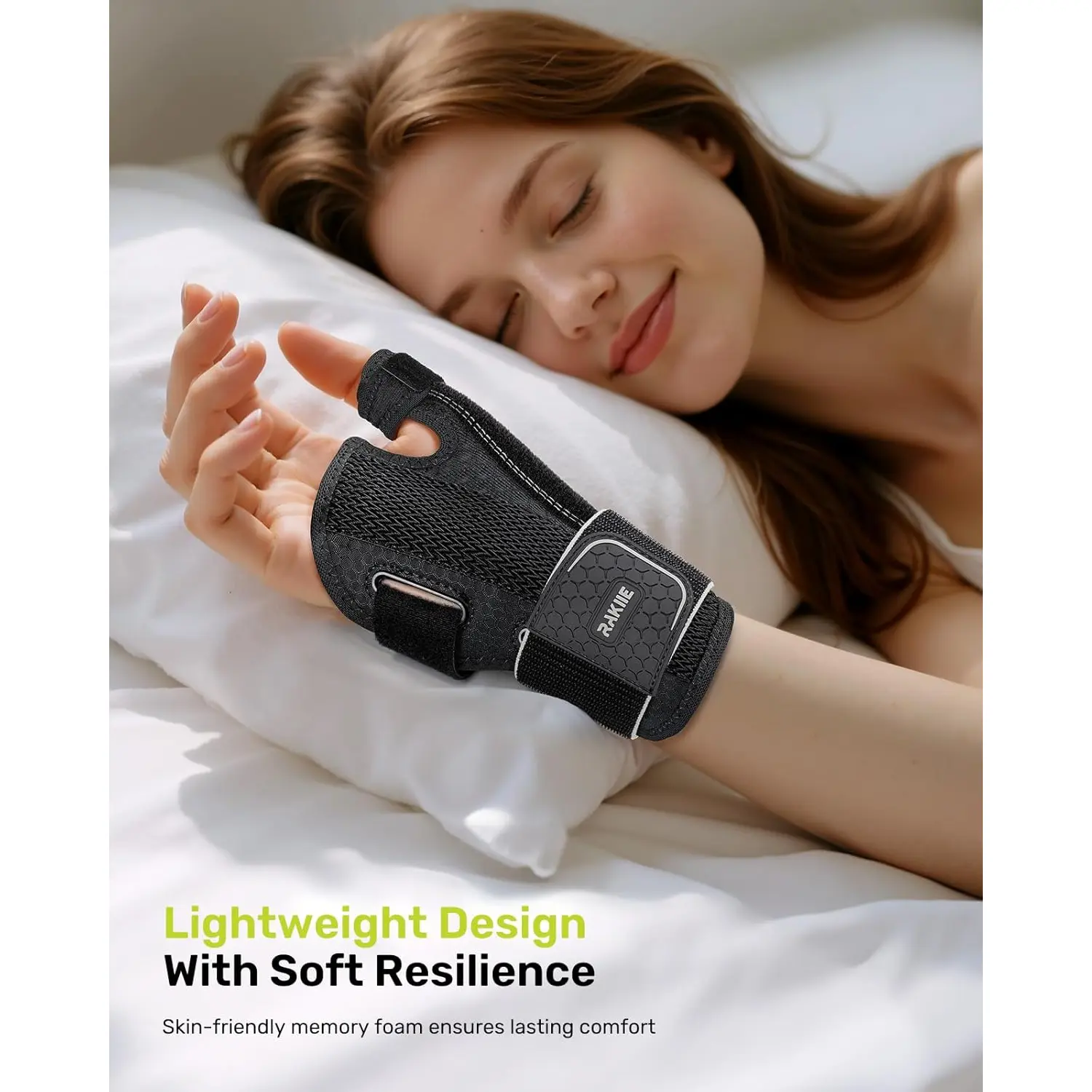 Rakiie Carpal Tunnel Wrist Brace for Left Hand, Thumb Spica Splint for ...