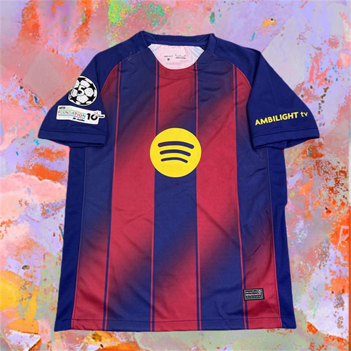 2025 2026 FCB Home Red Yamal #10 Lewandowski #9Short Sleeve Soccer Jersey