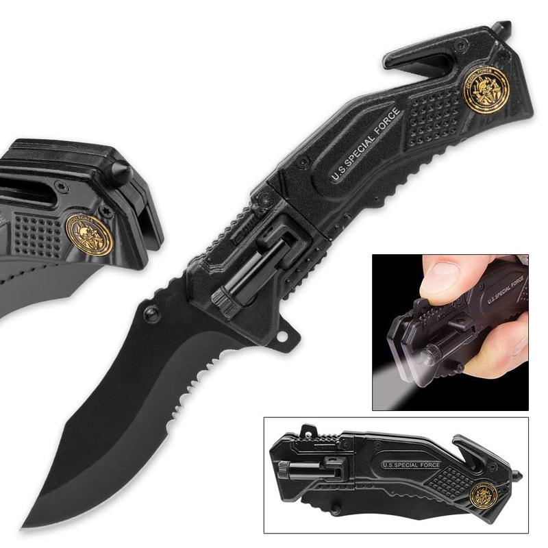 Special Force Pocket Knife with LED Flashlight - TikTok Shop