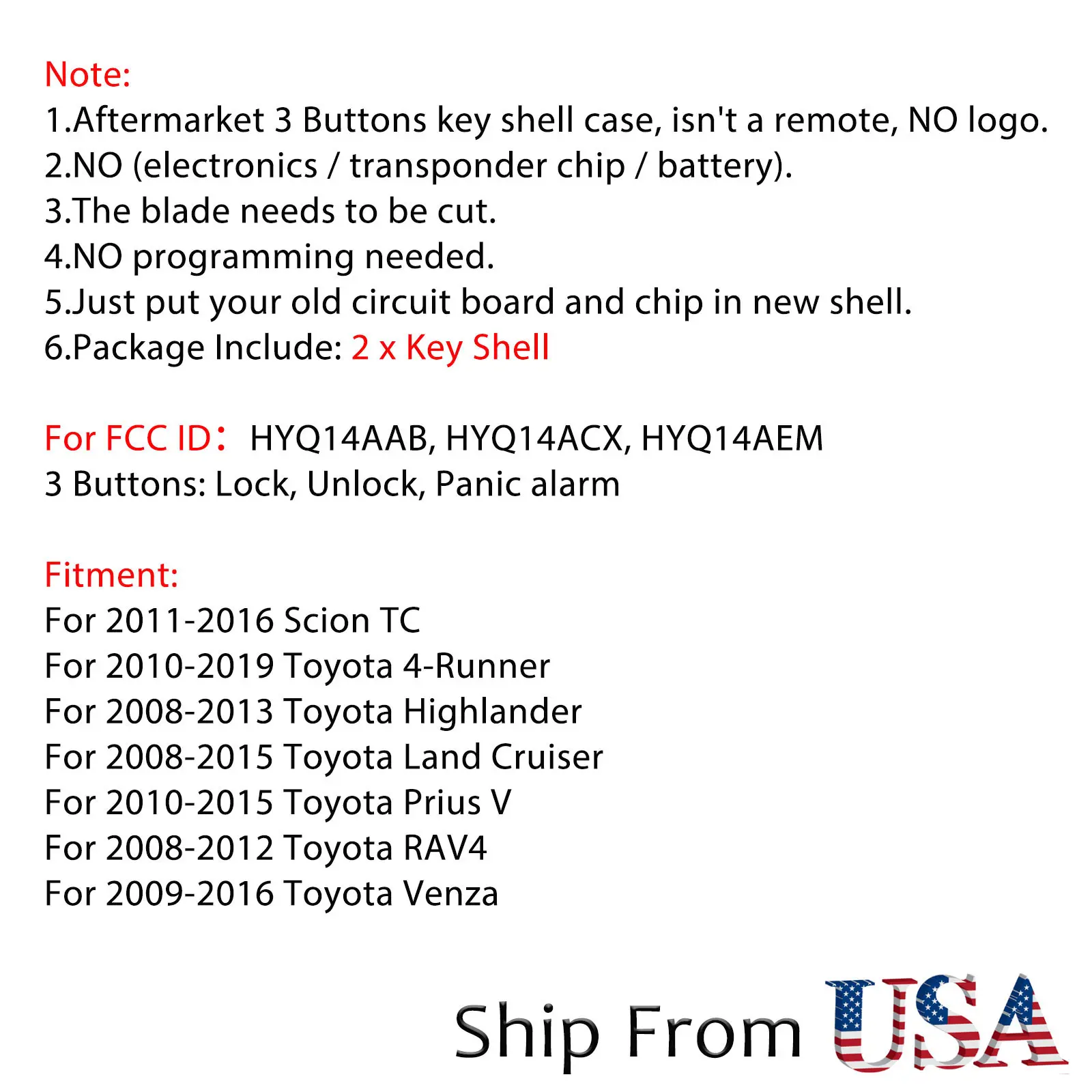 2 Replacement For 2010 2011 2012 2013 2014 2015 TOYOTA PRIUS Smart ...