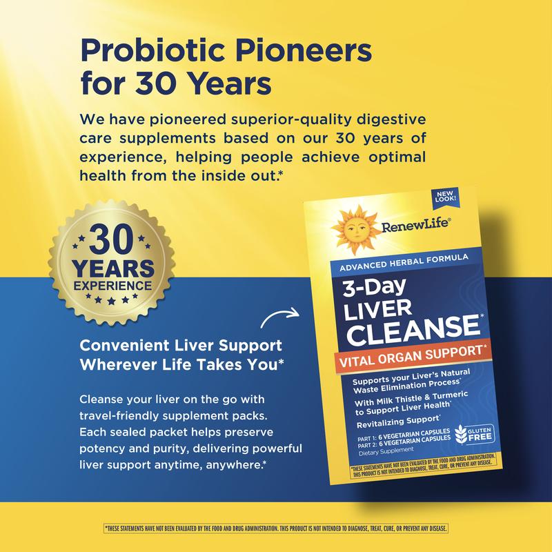 3 Day Liver Cleanse Vital Organ Support, 12 Vegetarian Capsules