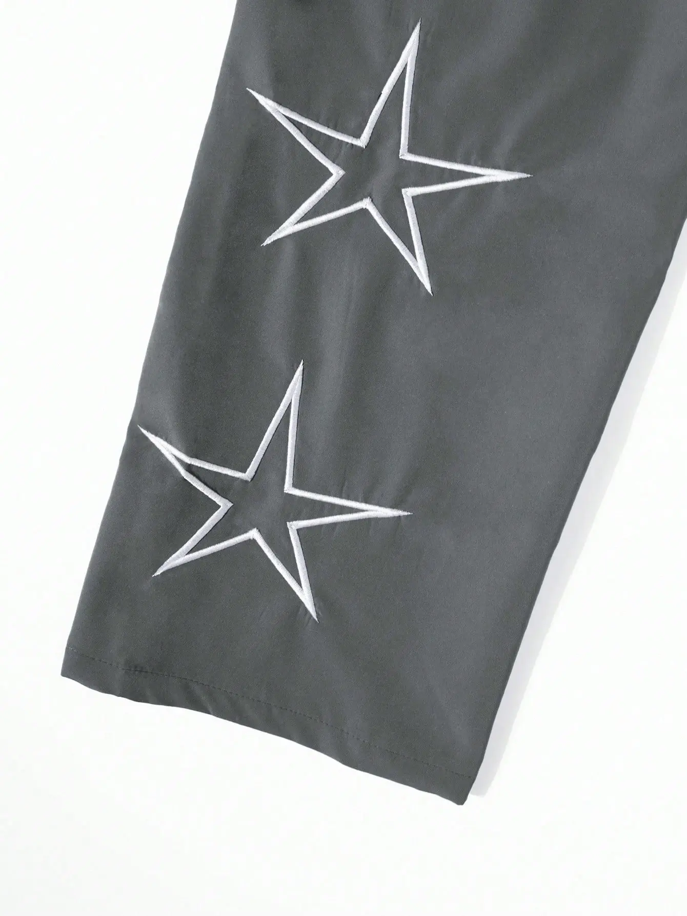 Men's gray and white color-block sweatpants with star print, loose ...