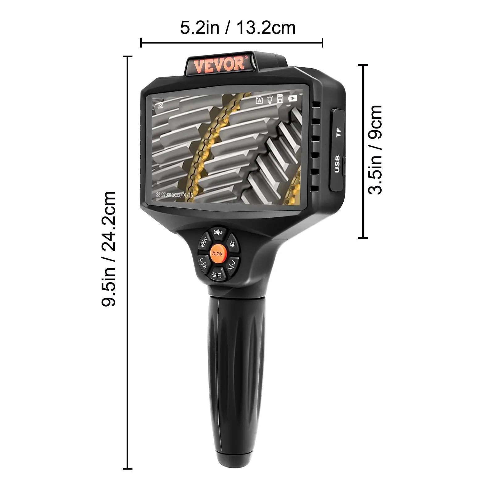 【Summervibes】VEVOR Triple Lens Borescope, , 5" IPS Screen Inspection ...