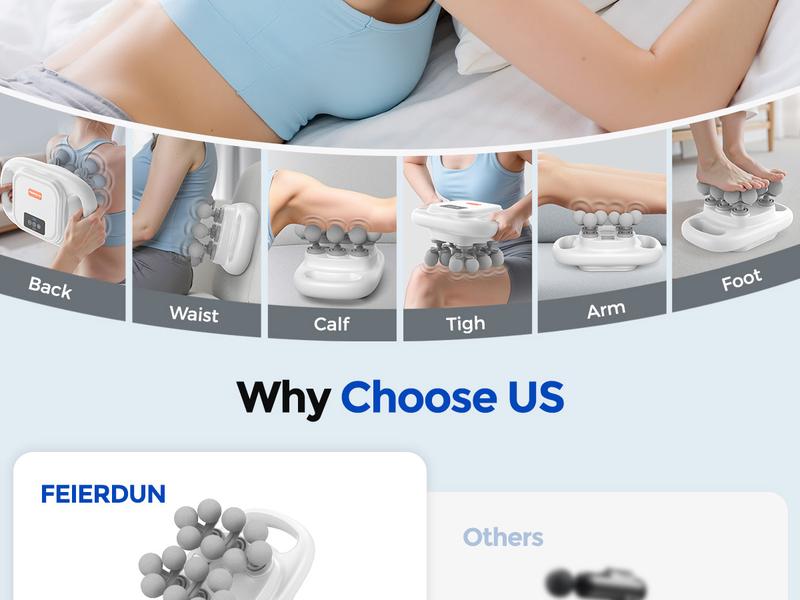 FEIERDUN 16-Head Massage Gun Set, 8 Modes & 50 Intensities Deep Tissue ...