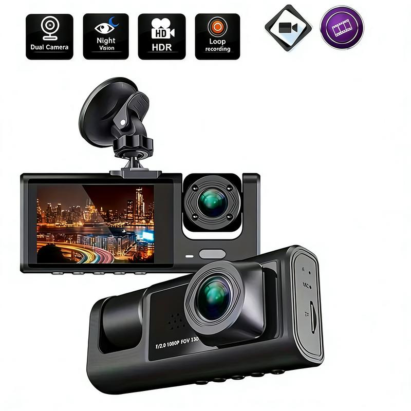 1080P Full HD Car Dash Cam Dual Camera – 130° Wide Angle Night Vision ...