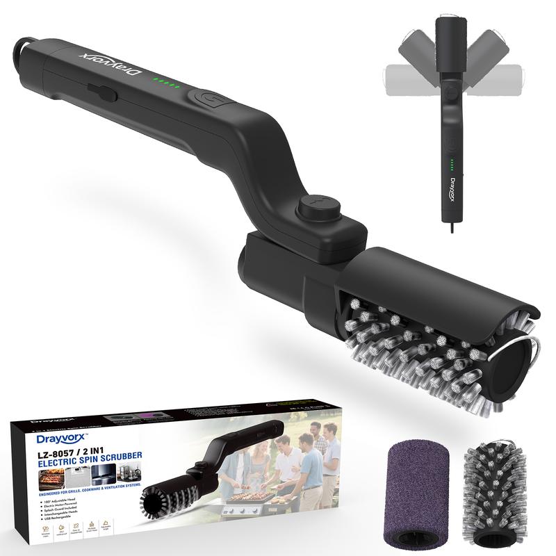 Electric BBQ Grill Brush Cordless and Rechargeable Stainless Steel ...