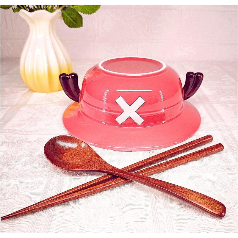 Anime Ceramic Straw Hat Bowl Set, Thick Ceramic, 7.5 Inch Diameter ...