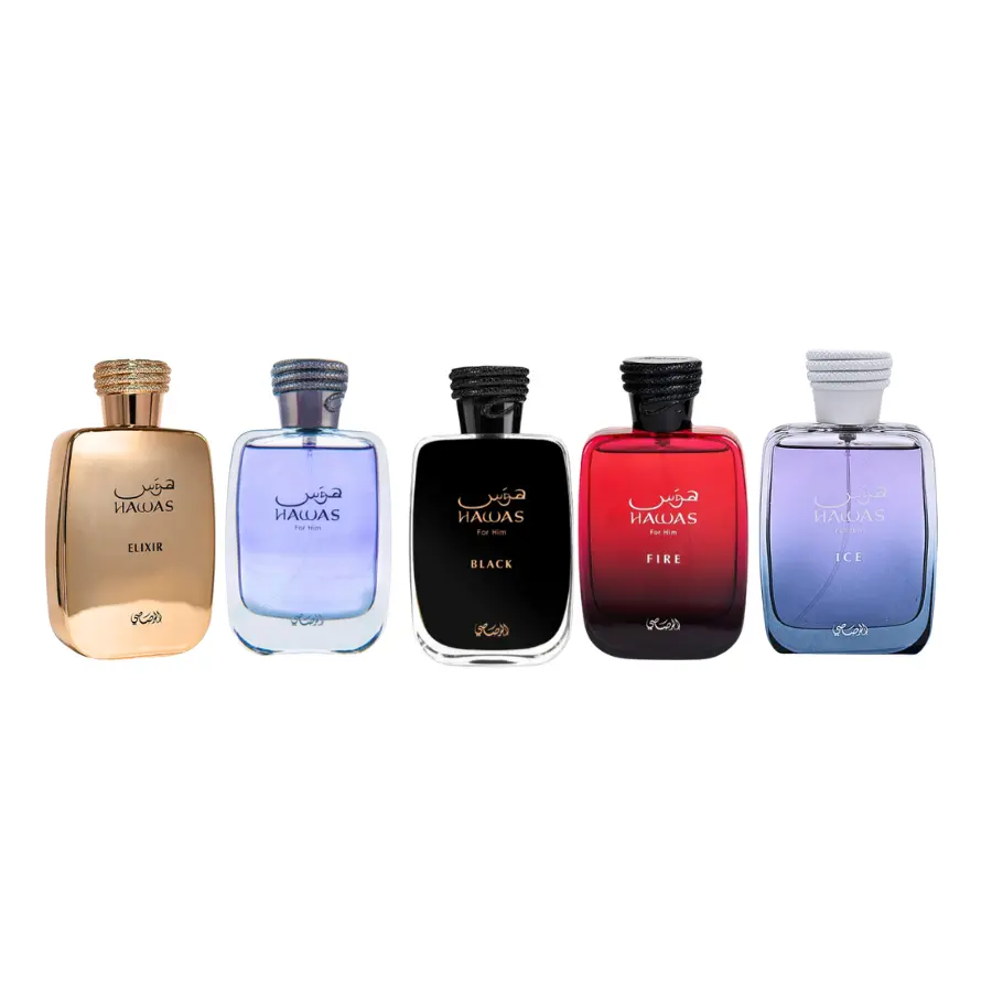 Rasasi Hawas 5 pec Set Hawas Him, Black, Ice, Fire & Elixir EAu De ...
