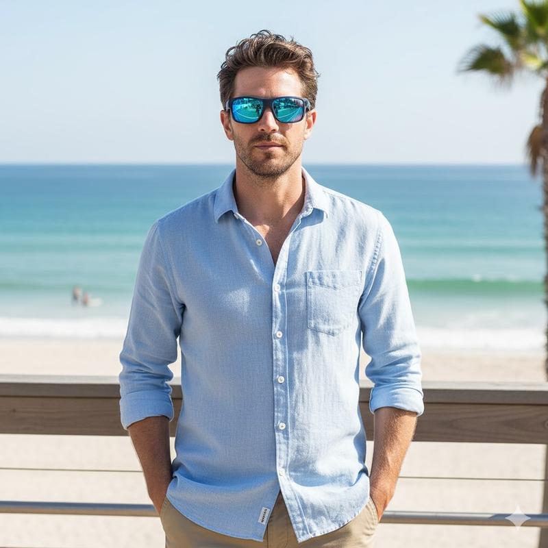 Costaego Diego Polarized Frames 580P Blue Mirror Lenses for Men with ...