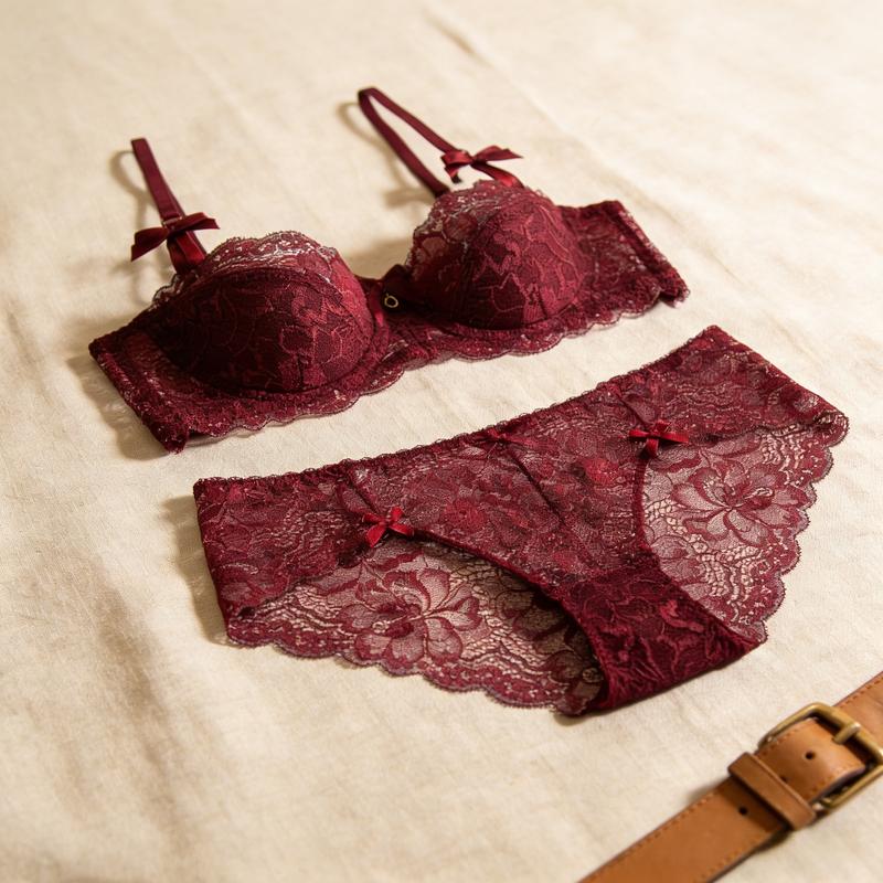 Sexy Lace Bra French Style Thin Cotton Half Cup Push-Up Large Bust ...