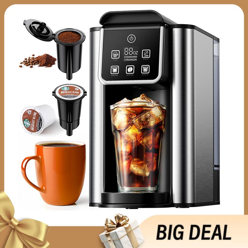 Hot & Iced Coffee Maker with Bold Setting, Single Serve Coffee Maker ...