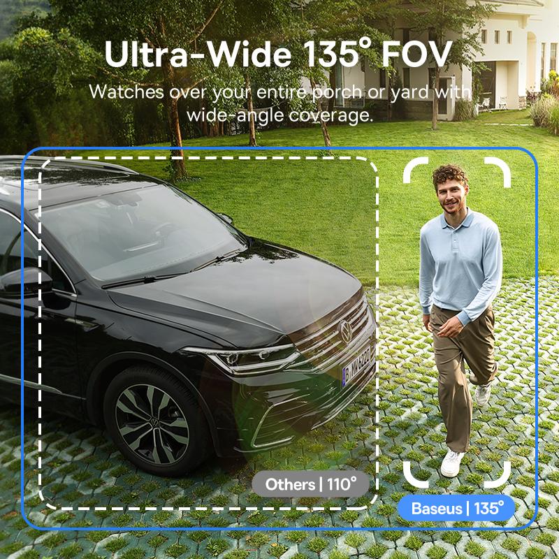 Baseus Solar Security Cameras Wireless Outdoor S1 Lite, 2K QHD Solocam ...